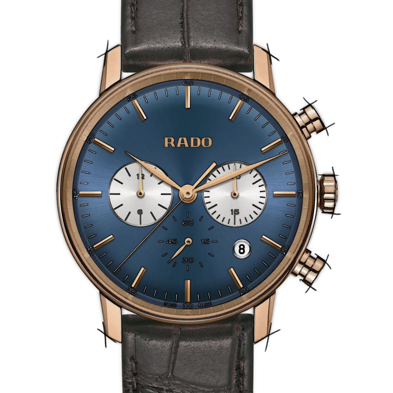 Rado Coupole R22911205 en Acier plaqué or | CHRONEXT